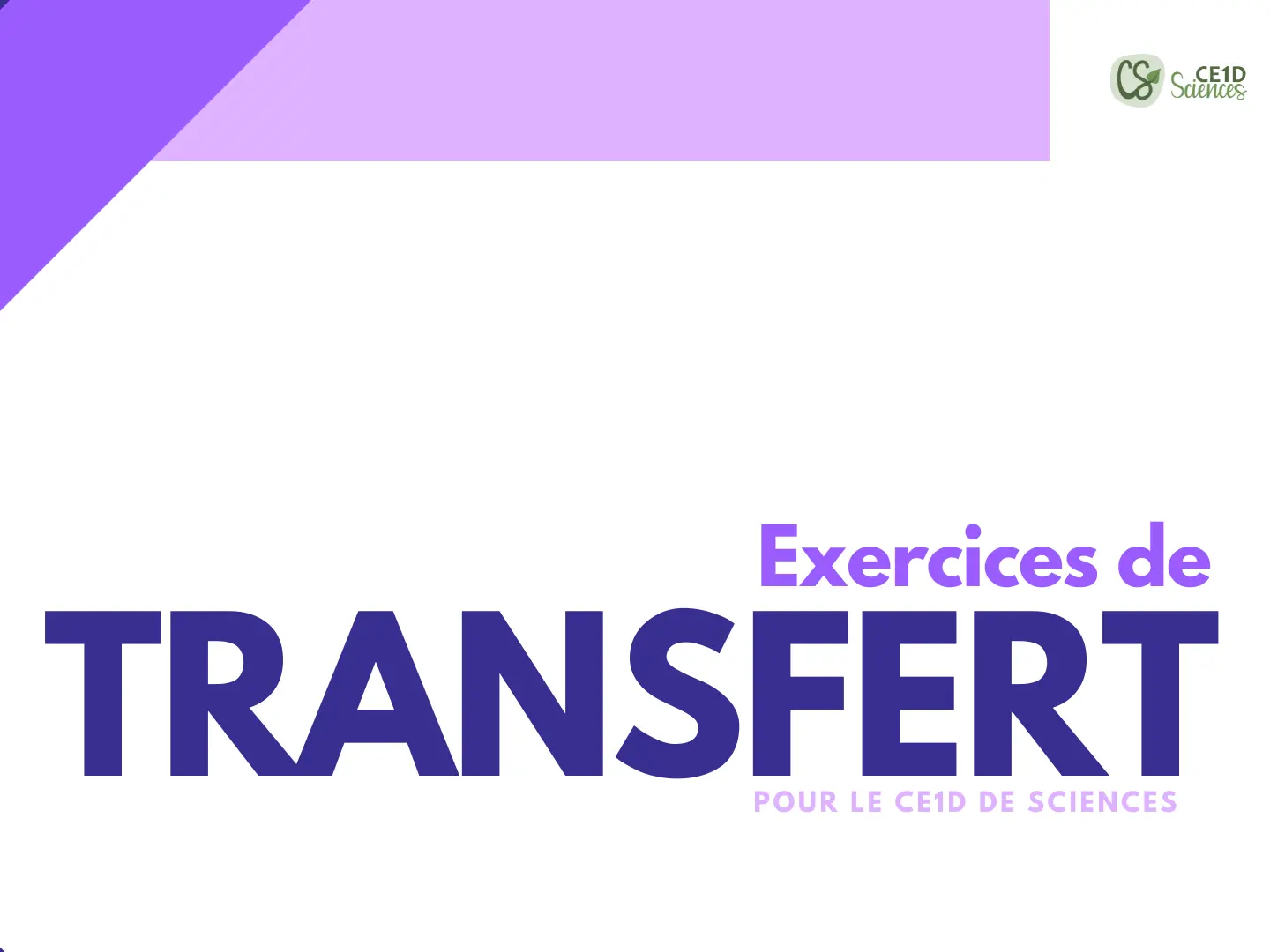 CE1D Sciences | Exercices en ligne